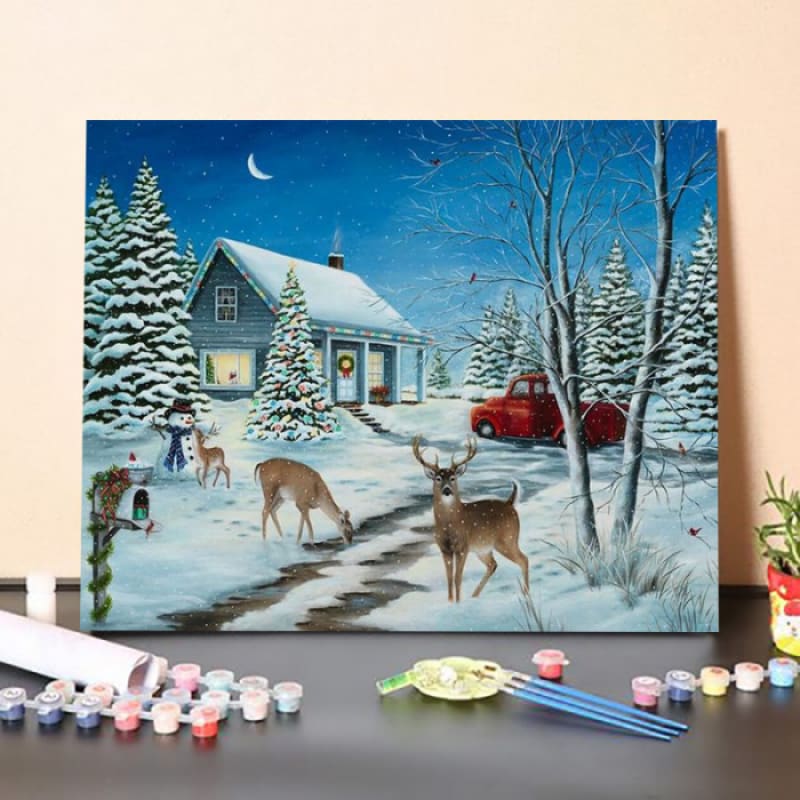 Unexpected Christmas Guests – Paint By Numbers Kit – Adult Paint By Numbers