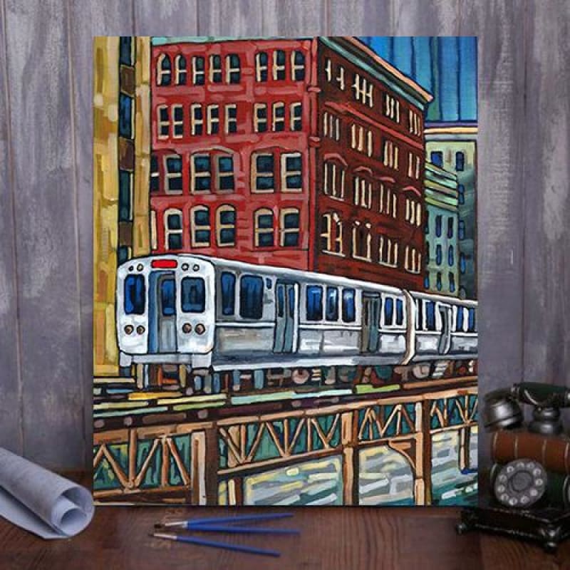 Chicago El Train Paint By Numbers Kit – Adult Paint By Numbers
