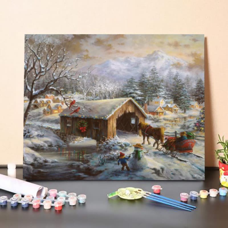 Covered Bridge – Paint By Numbers Kit – Adult Paint By Numbers