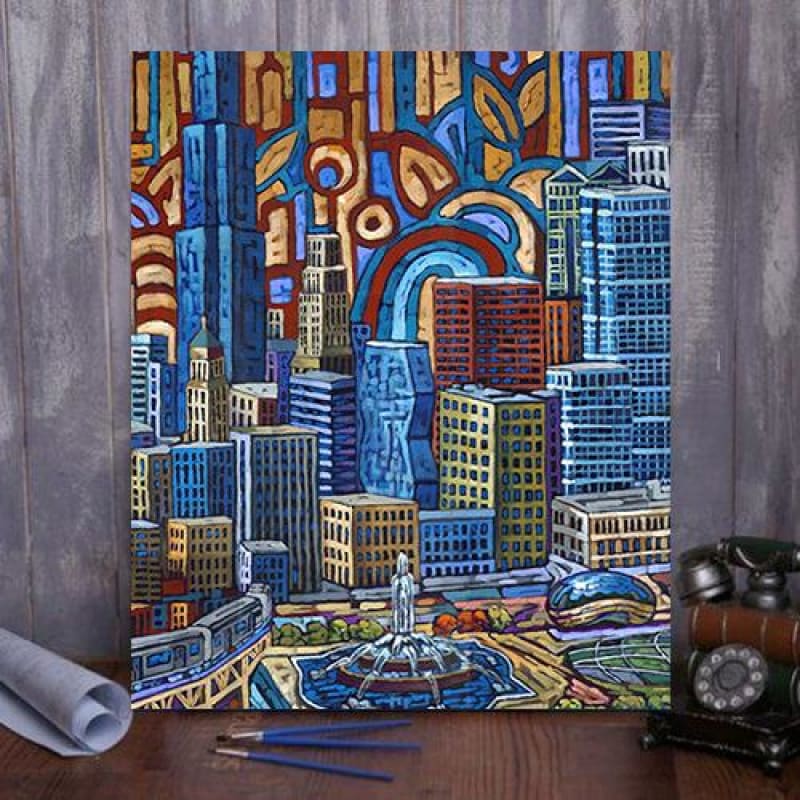 Grant Park Millennium Park downtown Chicago Paint By Numbers Kit ...