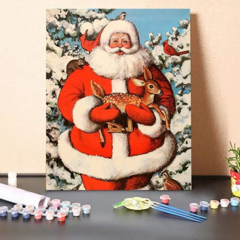 Original Vintage Christmas Santa Claus – Paint By Numbers Kit – Adult ...
