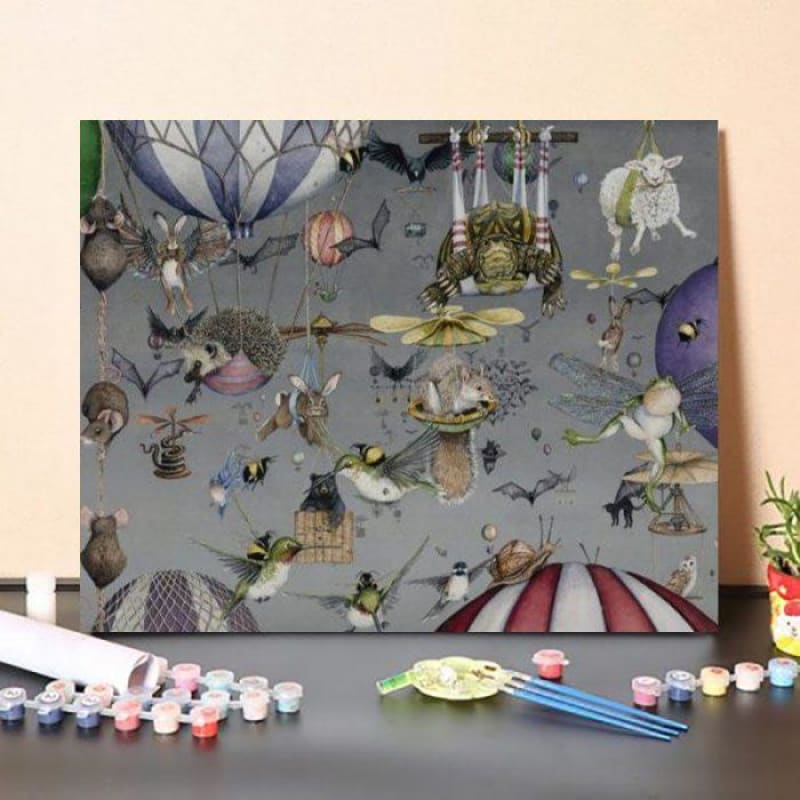 Paint By Numbers Kit – Animals party – Adult Paint By Numbers