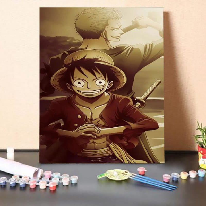Paint by Numbers Kit-Luffy and Sauron – Adult Paint By Numbers