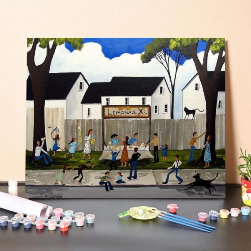Paint By Numbers Kit The Lemonade Stand – Adult Paint By Numbers