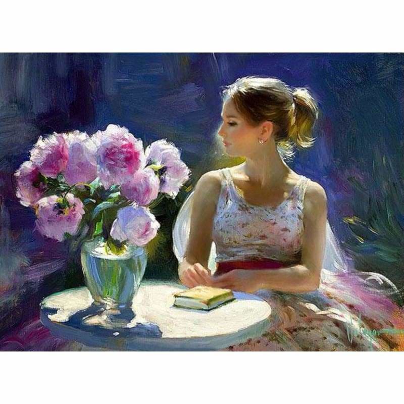 Portrait Woman Diy Paint By Numbers Kits PBN90273 – Adult Paint By Numbers